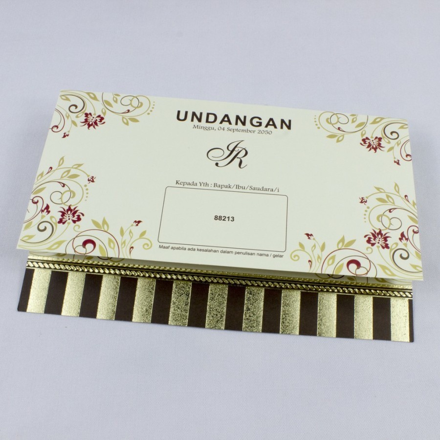 Jual Cetak undangan pernikahan yellow foil emas elagant, cetak undangan ...