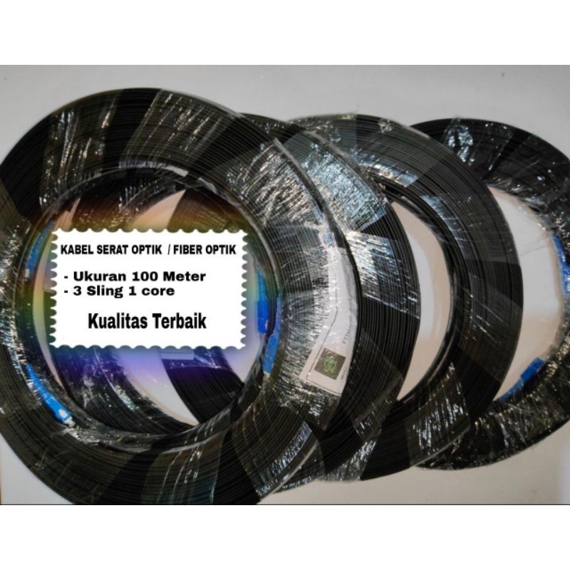 Jual Kabel serat optik 100M 3 sling 1 core Kabel Fiber Optik | Shopee ...