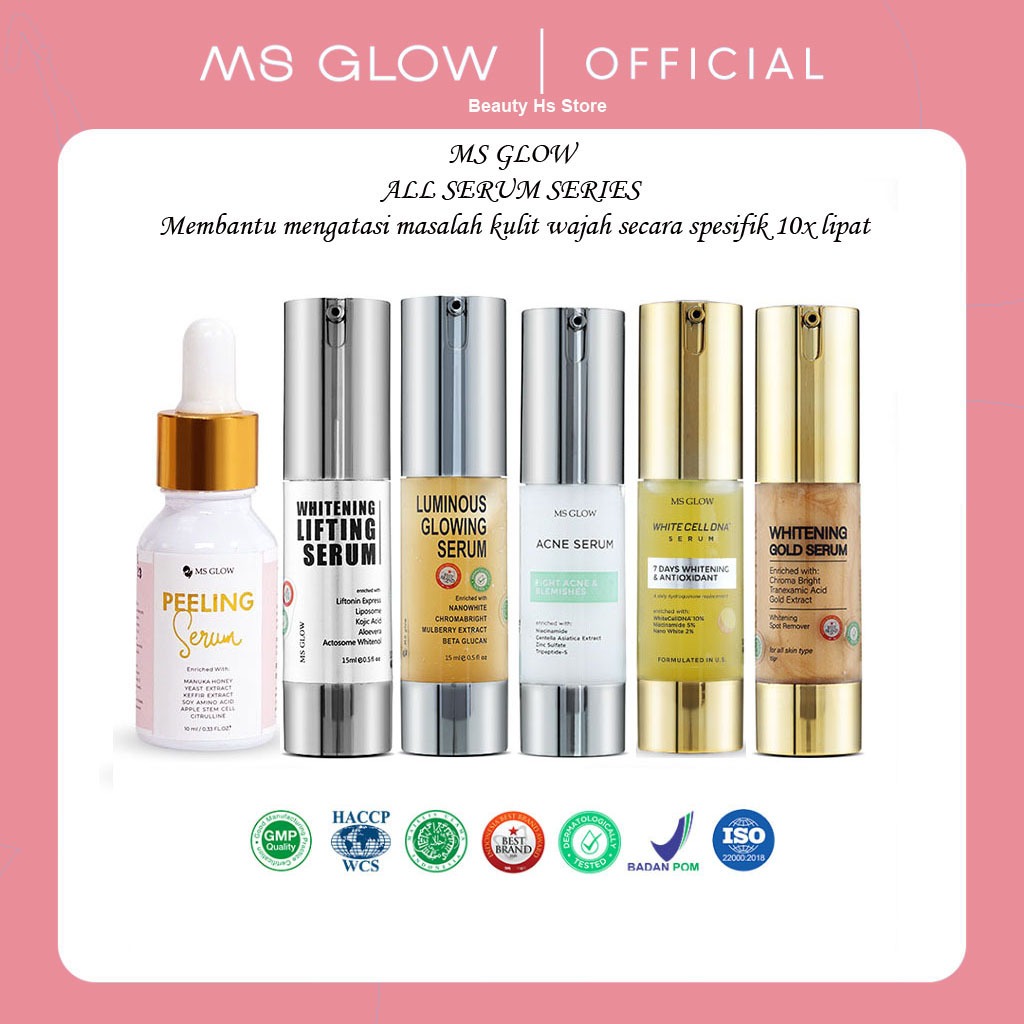 Jual serum ms glow acne luminous peeling dna gold lifting | Shopee ...