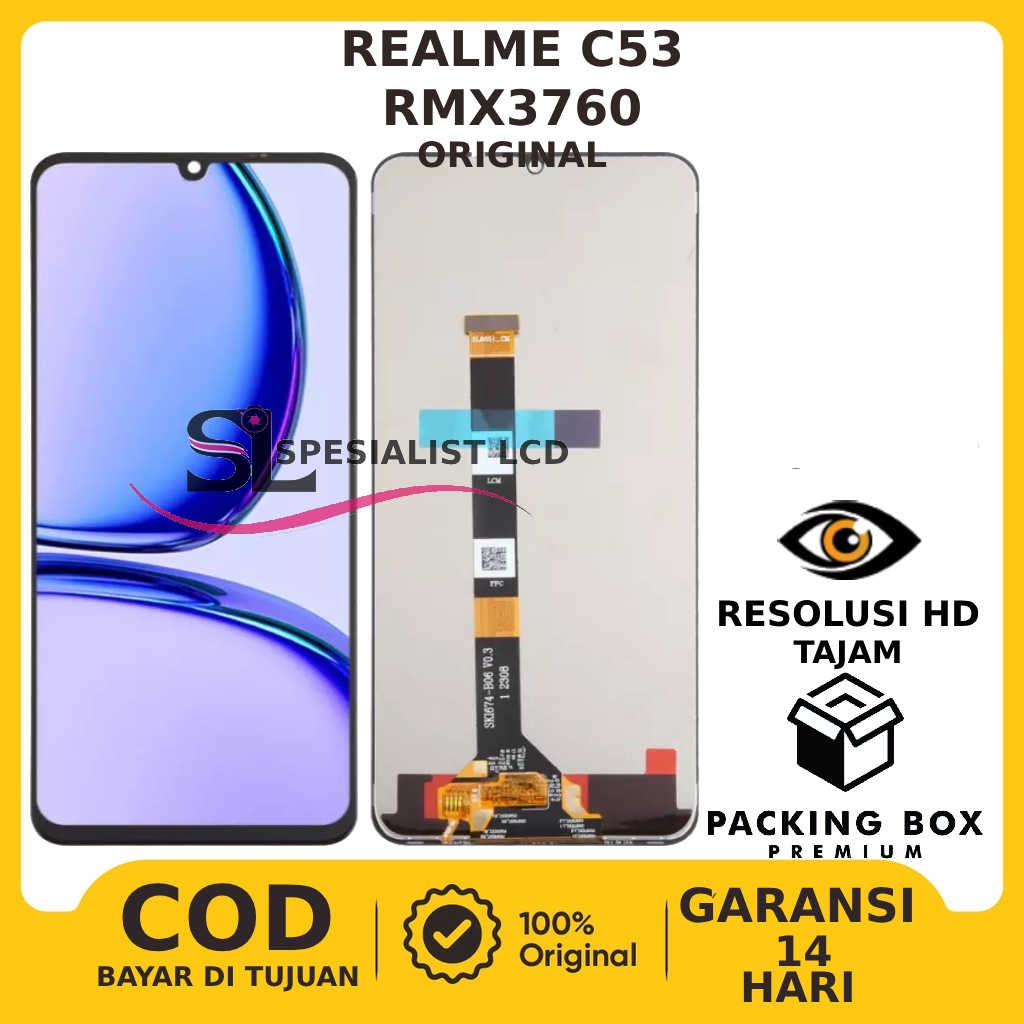 Jual LCD REALME C53 RMX3760 ORIGINAL FULLSET TOUHSCREEN GARANSI ...