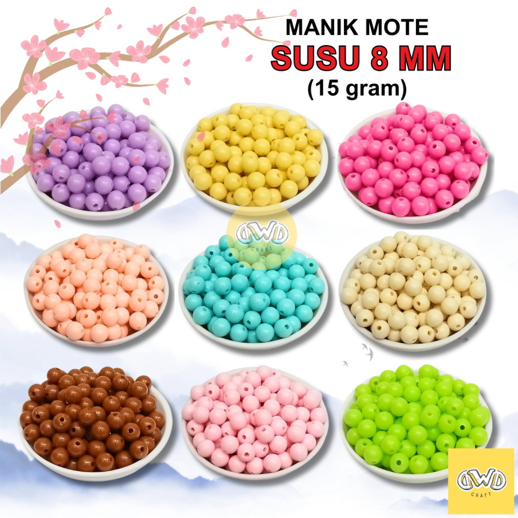 Jual Mote Manik Mutiara Bulat Susu 8 mm (15 gram) | Shopee Indonesia