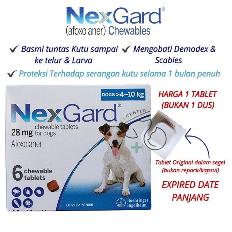 Jual Obat kutu anjing NEXGARD ukuran M (4-10 kg) Original / butir | Shopee Indonesia