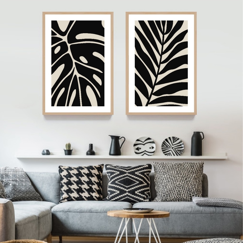 Jual Lukisan Bunga Abstrak Minimalis Ukuran 35x50 Frame Kayu-Hiasan ...