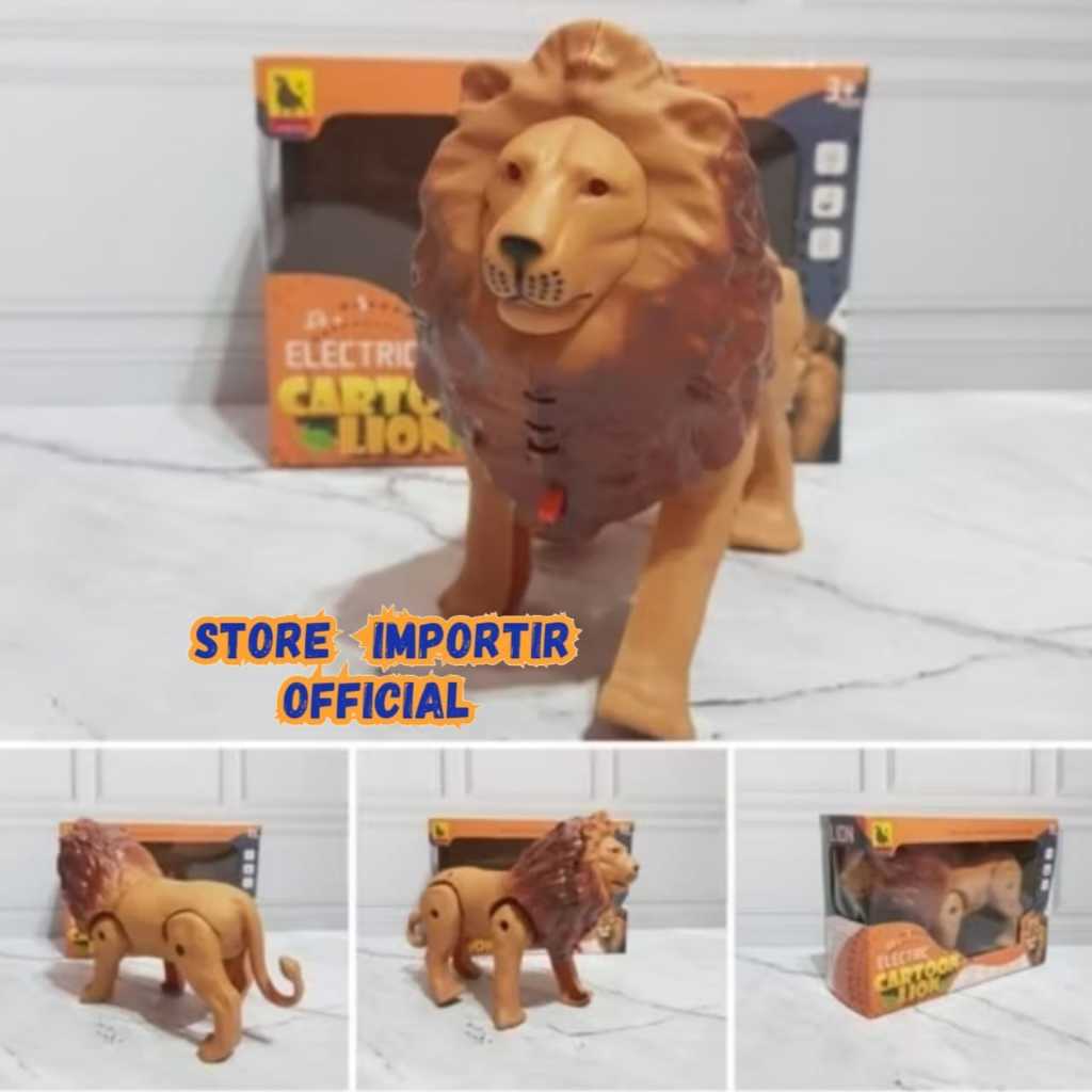 Jual Mainan Singa Electric JM11345 Animal Electric Cartoon Lion Light ...