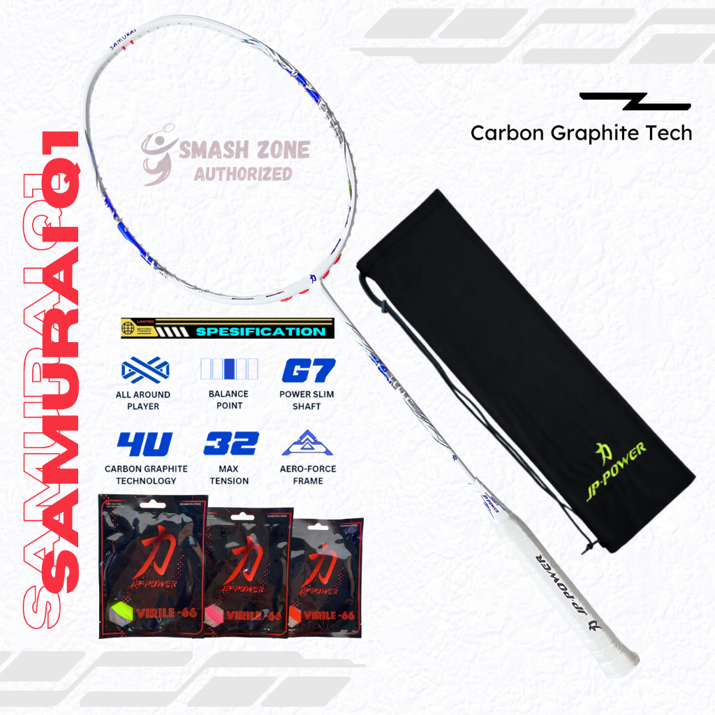 Jual Raket Badminton JP Power SAMURAI Q1 Special Edition Original 32 ...