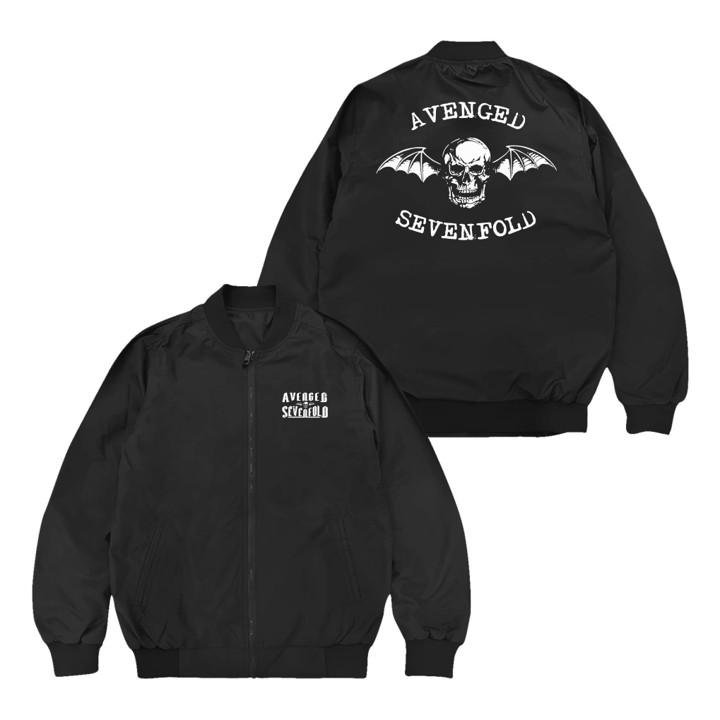 Jual Medium Clothing Jacket Bomber avenged sevenfold skull Pria Black ...