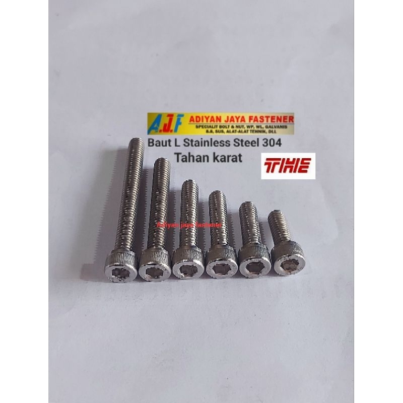 Jual Baut L Stainless 304/ drat baut UNC kasar 3/8X11/2 inchi G-16 ...