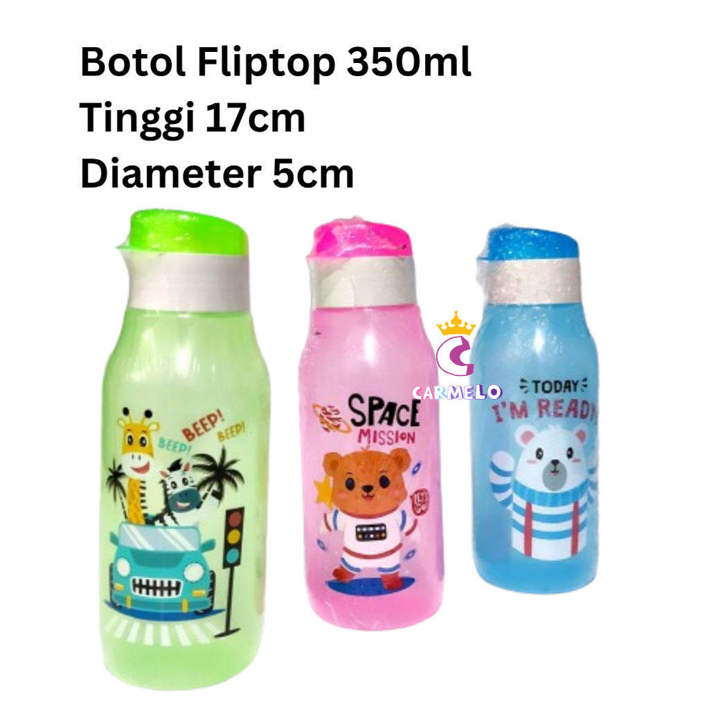 Jual BOTOL FLIPTOP 350ML /BOTOL MINIM 350ML / BOTOL MINUM KARAKTER ...