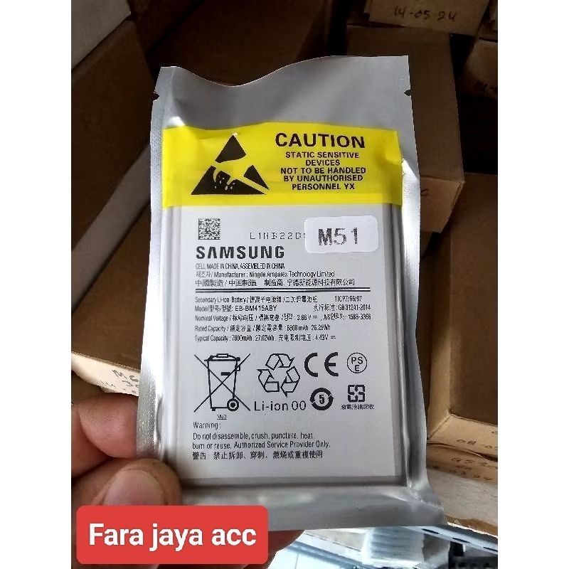 Jual Baterai Battery Original Samsung M51/M62 EB-BM415ABY 6800mAh ...
