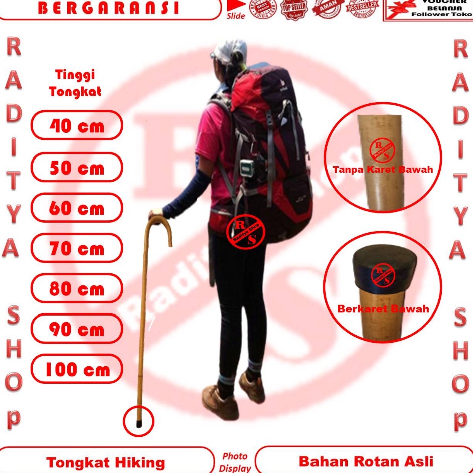 Jual Model Favorit Tongkat Rotan Alat Bantu Jalan Mendaki Gunung ...