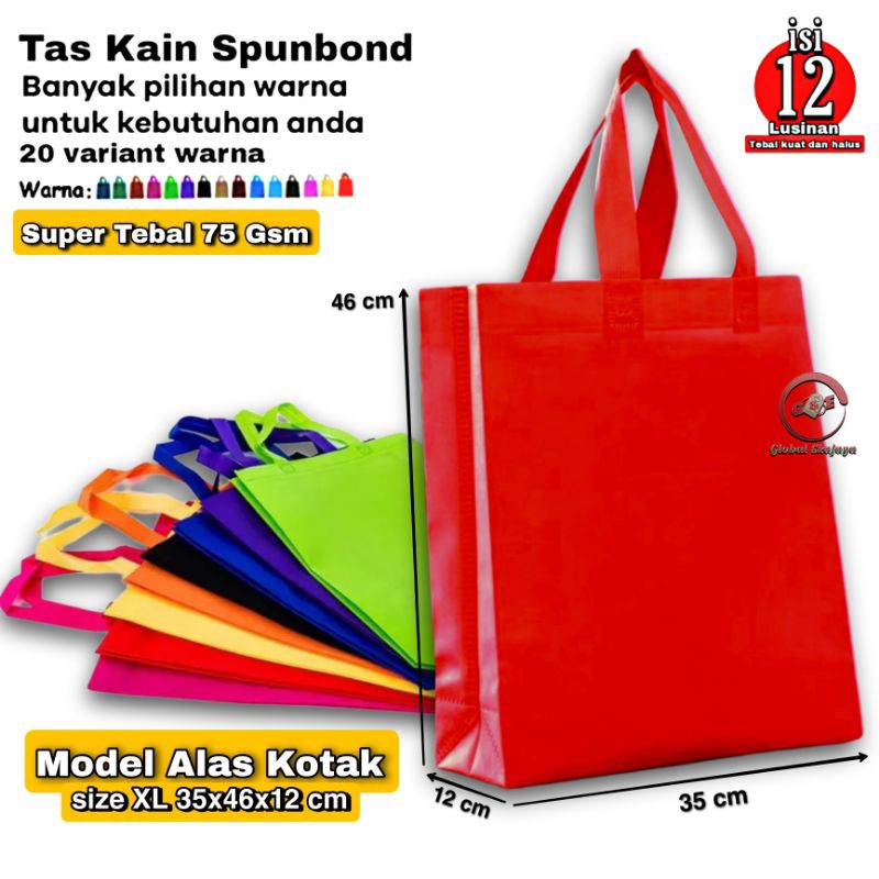 Jual Model Kotak Handle Box Goodie Bag 12 Tas Spunbond Besar JUMBO ...