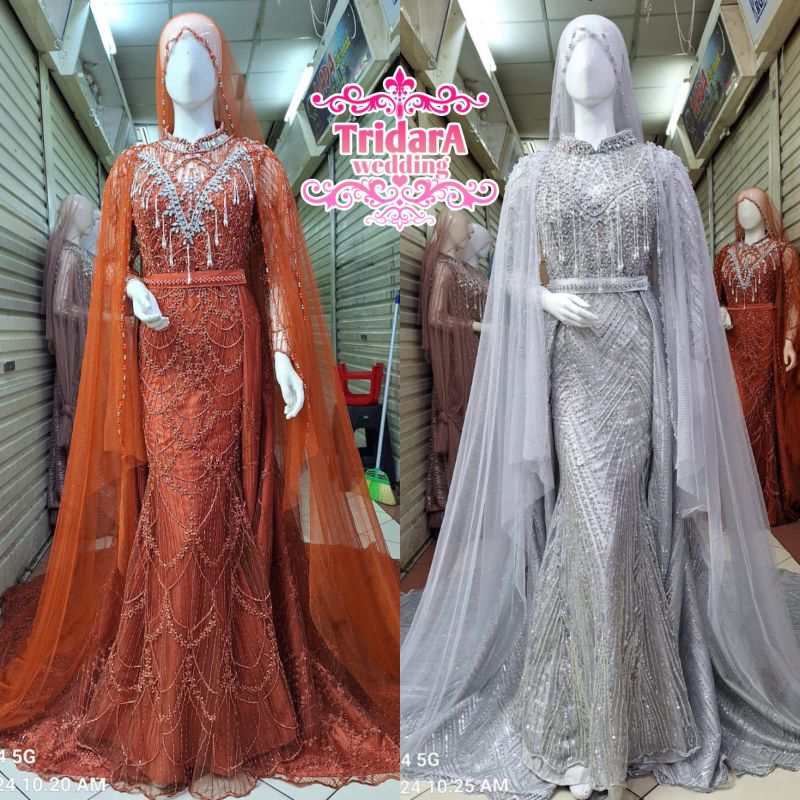 Jual Gaun pengantin / Gaun pengantin duyung full payet / Gaun pengantin ...