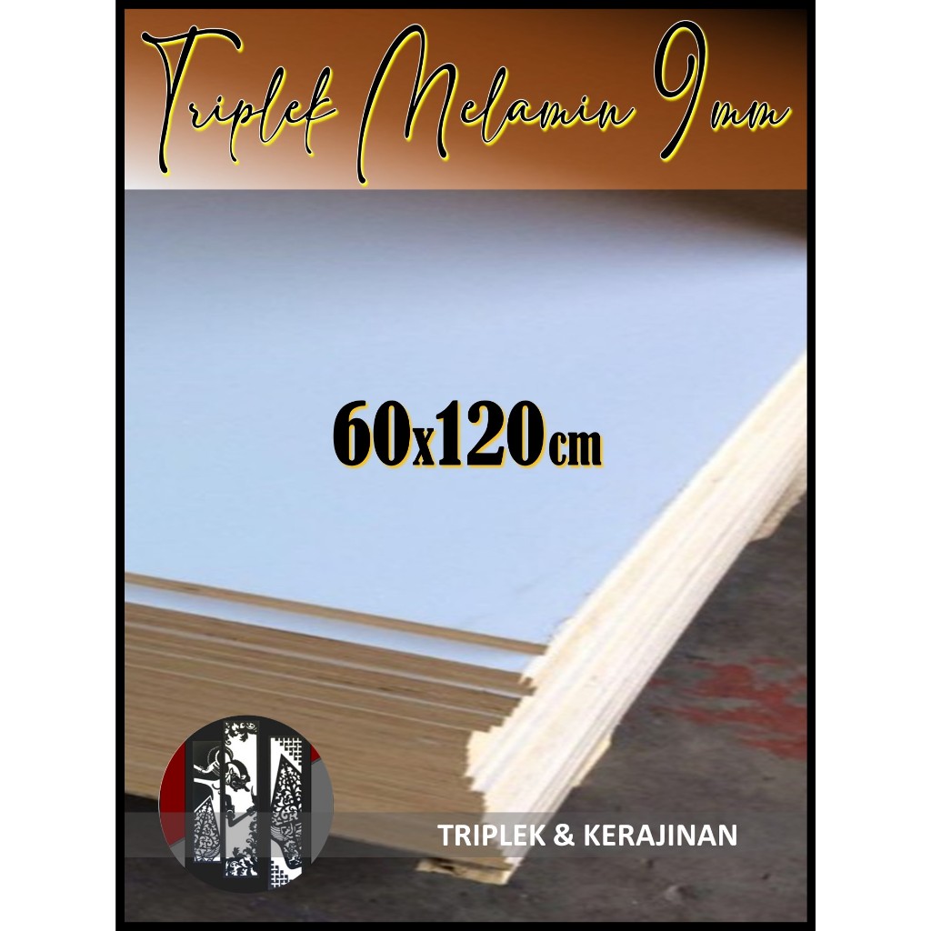 Jual Triplek Melamin Putih 9mm 60x120 cm (1 Muka | Doff-Glossy) 9 mm 60 ...