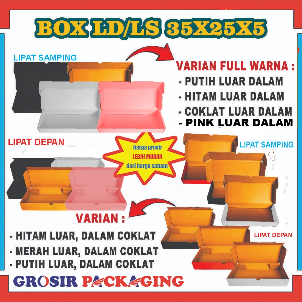 Jual Box 35x25x5cm ISI 100PCS/Box Hampers/Box Sarung/Kardus Polos ...