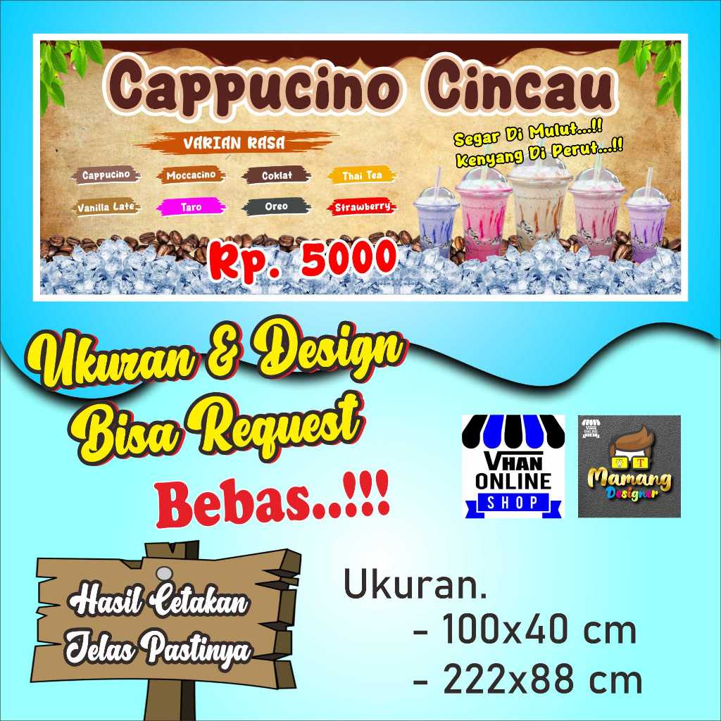 Jual Spanduk, Banner, Mmt Jualan Minuman Cappucino Cincau, Capcin ...