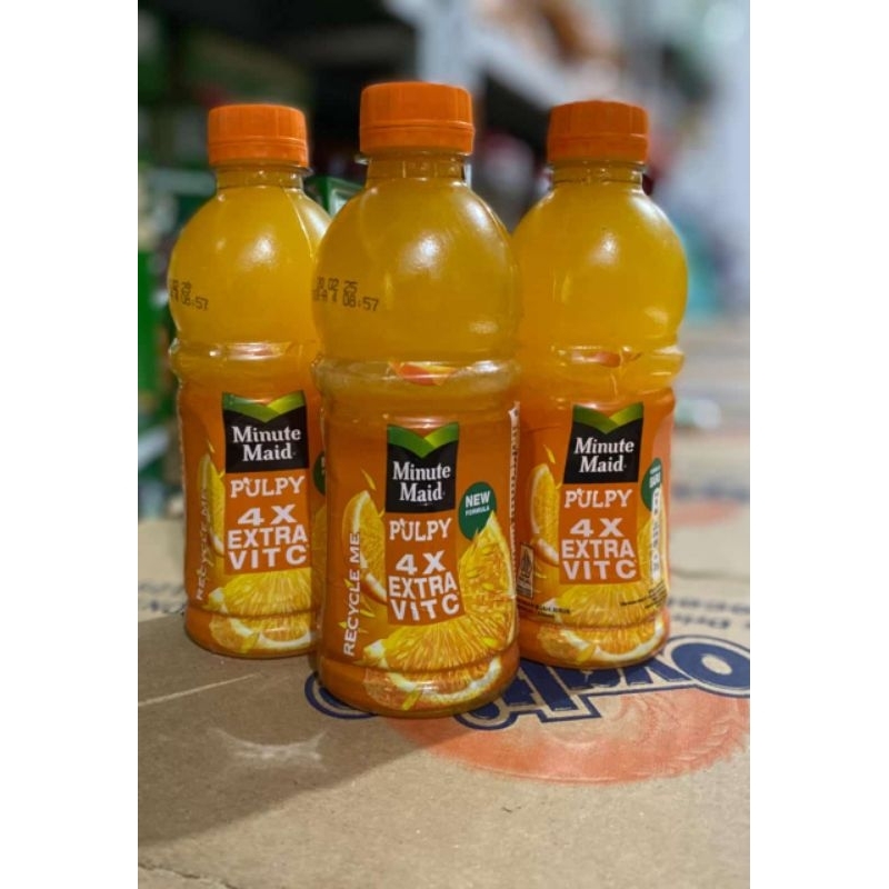 Jual Minute Maid Pulpy Orange 300ml 1 krat isi 12 botol | Shopee Indonesia