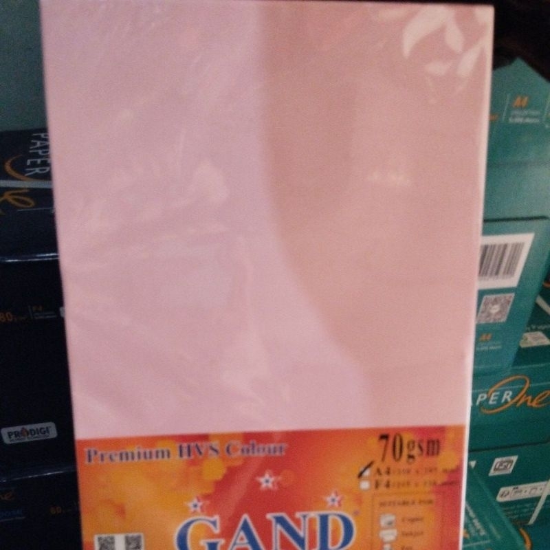 Jual kertas hvs a4 warna merah muda gand 70 gram 1 rim | Shopee Indonesia