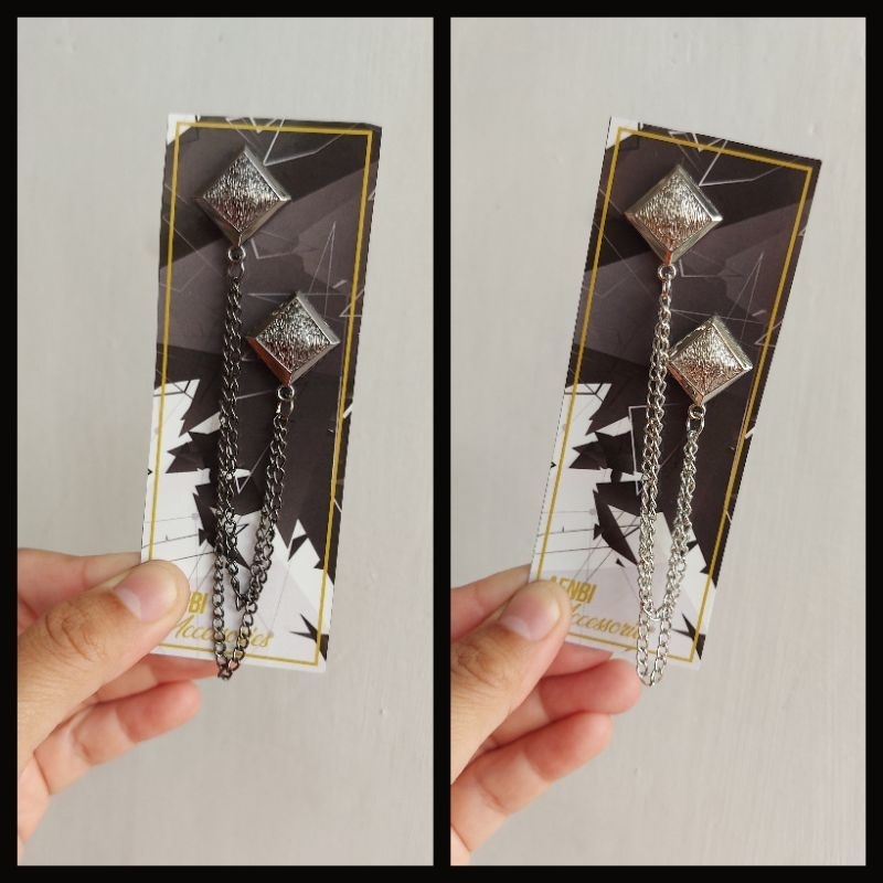 Jual Lapel pin rantai / bros rantai jas / kemeja - pin kerah wajik ...
