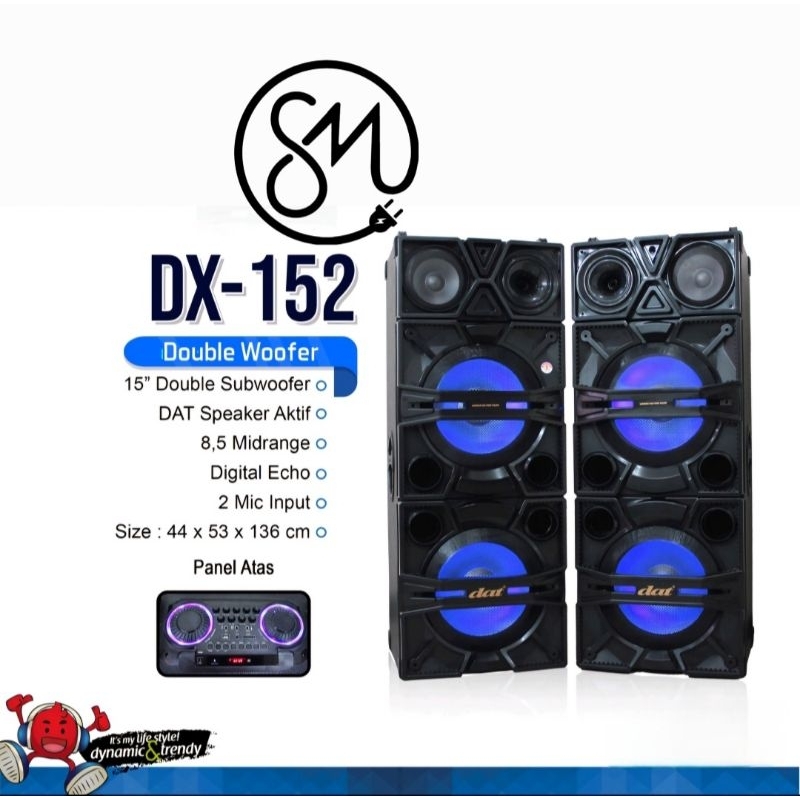 Jual Speaker Aktif DAT DX-152 15 inch DX152 Speaker Active Double Woofer | Shopee Indonesia