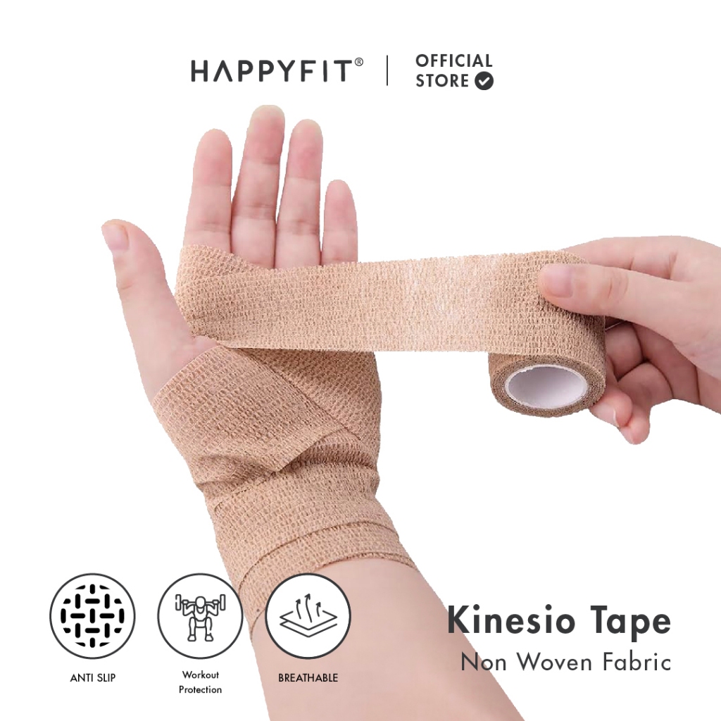 Jual HAPPYFIT Kinesio Support Tape Non-Woven Self Adhesive - Finger ...