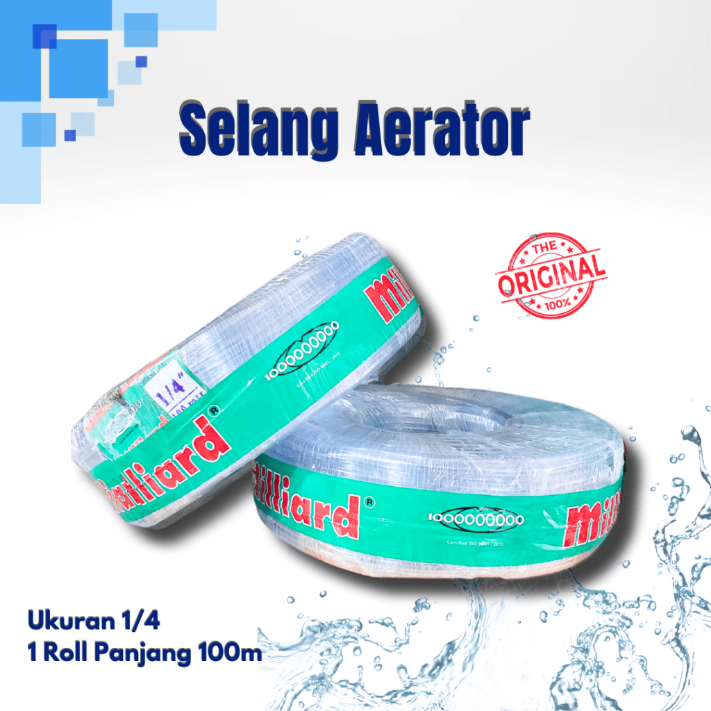 Jual Selang Aerator Milliard 1/4" 1 Rol x 100 Meter / Selang Elastis ...