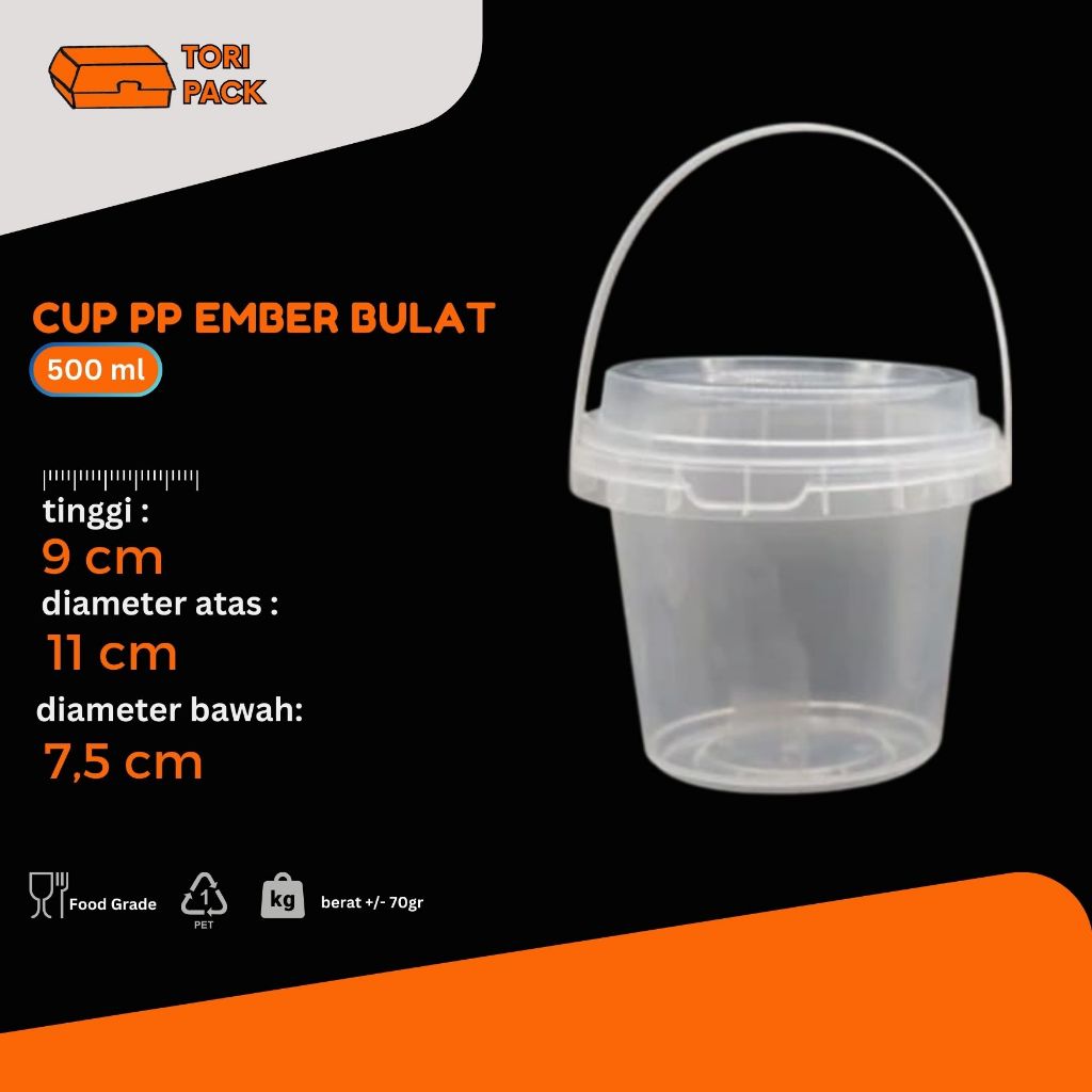 Jual Gelas cup PP Ember Bulat 500 ml grosir | Shopee Indonesia