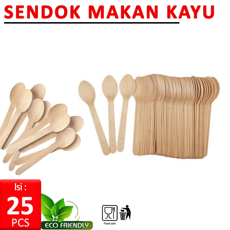 Jual SENDOK MAKAN KAYU Sekali Pakai Sendok Kayu | Shopee Indonesia