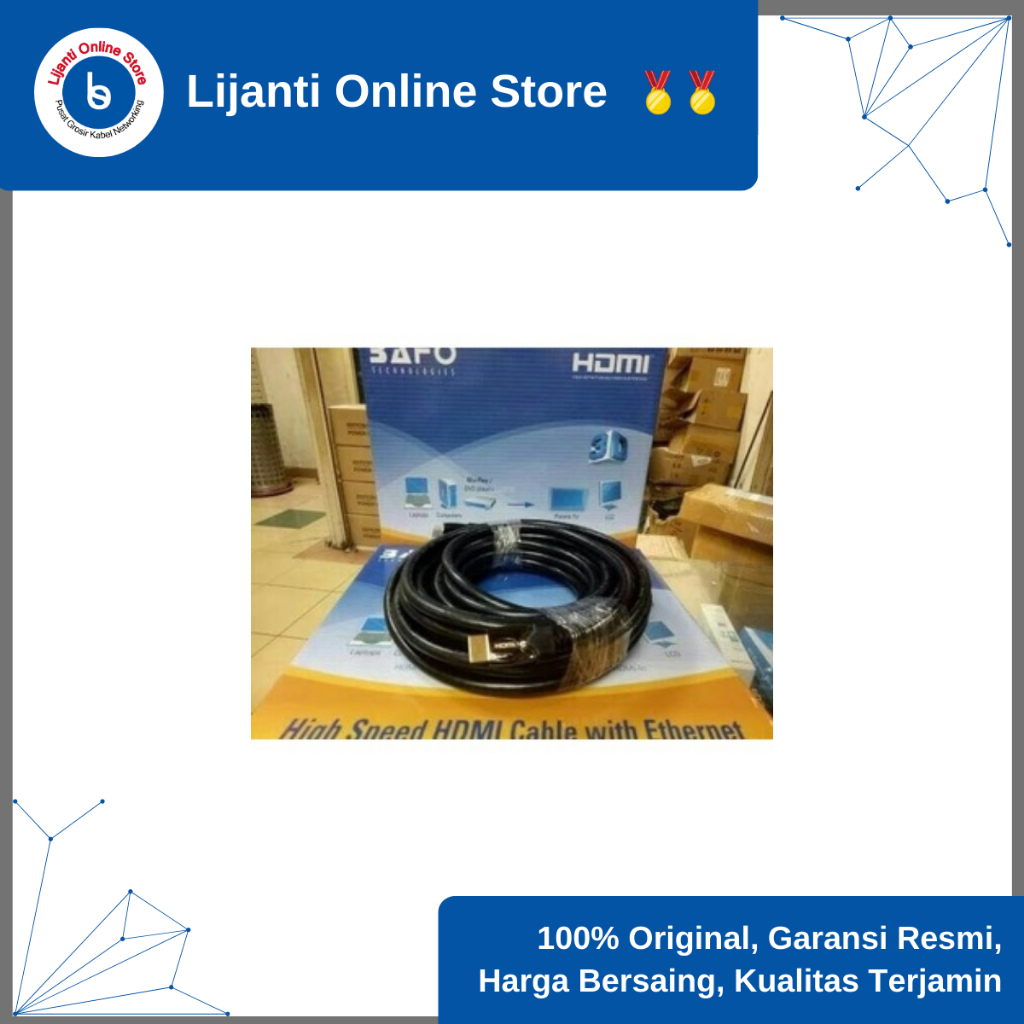 Jual Kabel HDMI 10 Meter V1.4 Merk BAFO | Shopee Indonesia