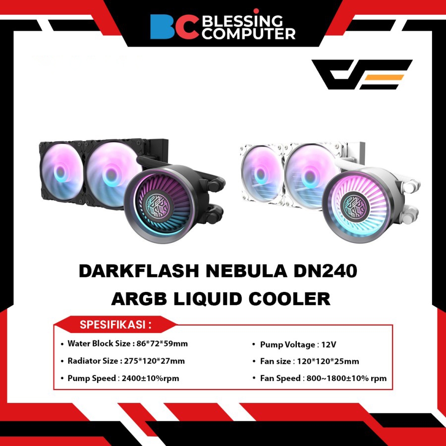 Jual DARKFLASH NEBULA DN240 ARGB LIQUID COOLER WHITE | Shopee Indonesia
