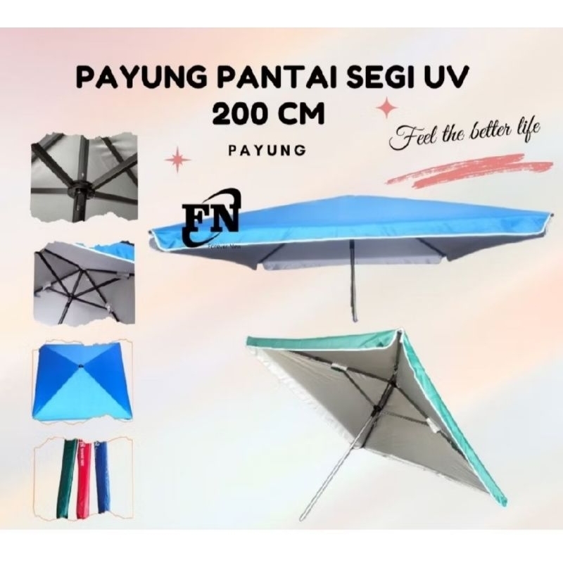 Jual payung jualan FN segi 4 anti UV 200cm | Shopee Indonesia