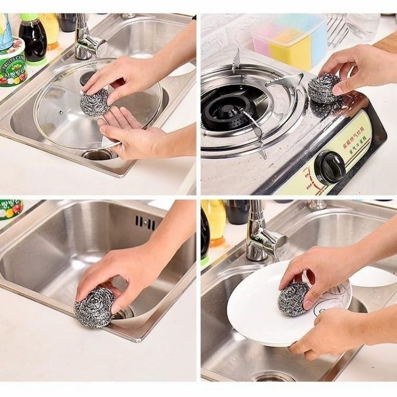 Jual Sikat Kawat Stainless Spons Sabut Besi Cuci Piring Kuali Panci W ...