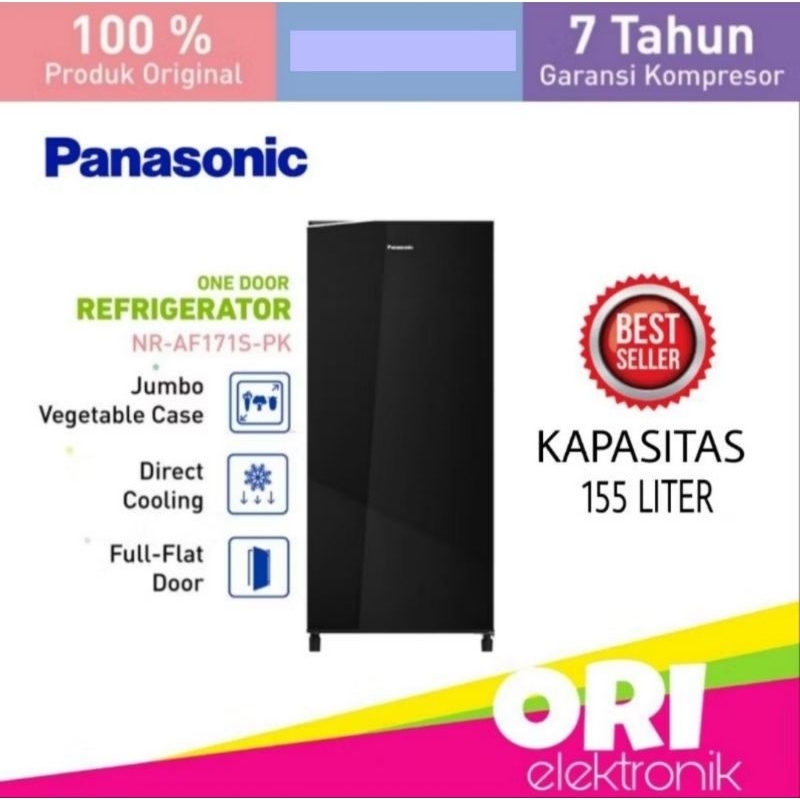 Jual PANASONIC LEMARI ES 1 PINTU 155L NR-AF171S-PK HITAM | Shopee Indonesia