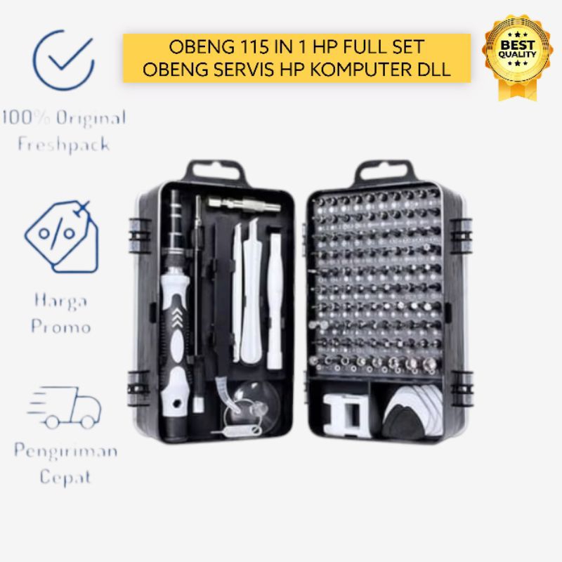 Jual OBENG 115 IN 1 HP FULL SET OBENG SERVIS KOMPUTER LAPTOP HP OBENG ...
