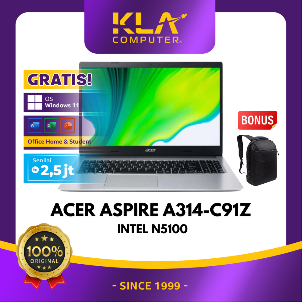 Jual Acer Aspire A314-35 Intel N5100 8GB RAM 512GB SSD W11 OHS 2021 14 ...
