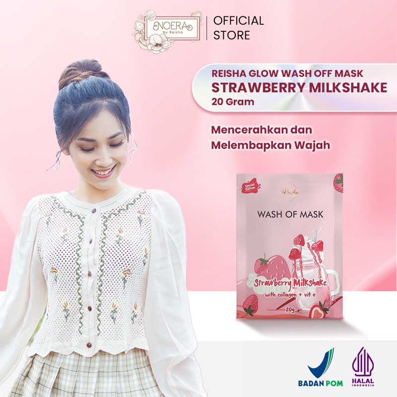 Jual Reisha Glow Wash Off Mask Strawberry Milkshake (SPECIAL EDITION) | Shopee Indonesia