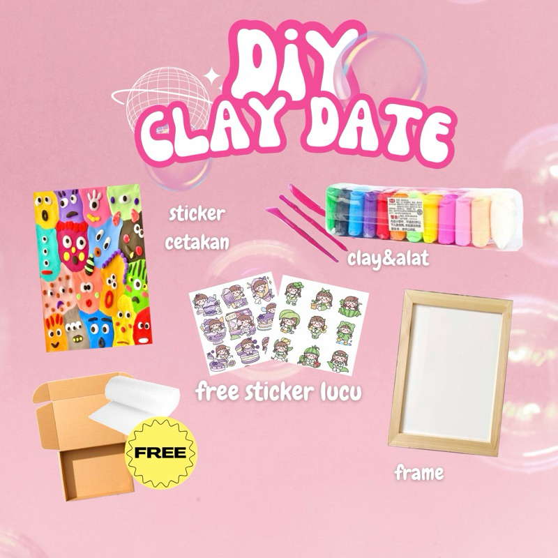 Jual DIY CLAY DATE | IDE DATE CLAY | IDE DATE | FRAME CLAY KIT 1 SET ...
