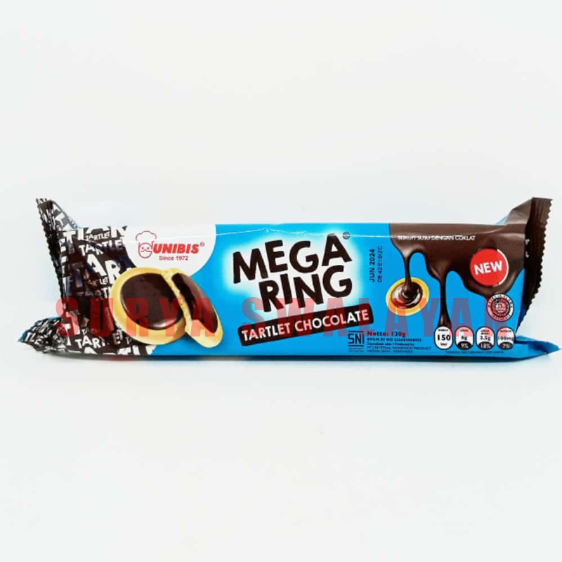Jual Unibis Mega Ring Tartlet Chocolate 120 gr - Biskuit Unibis Mega ...