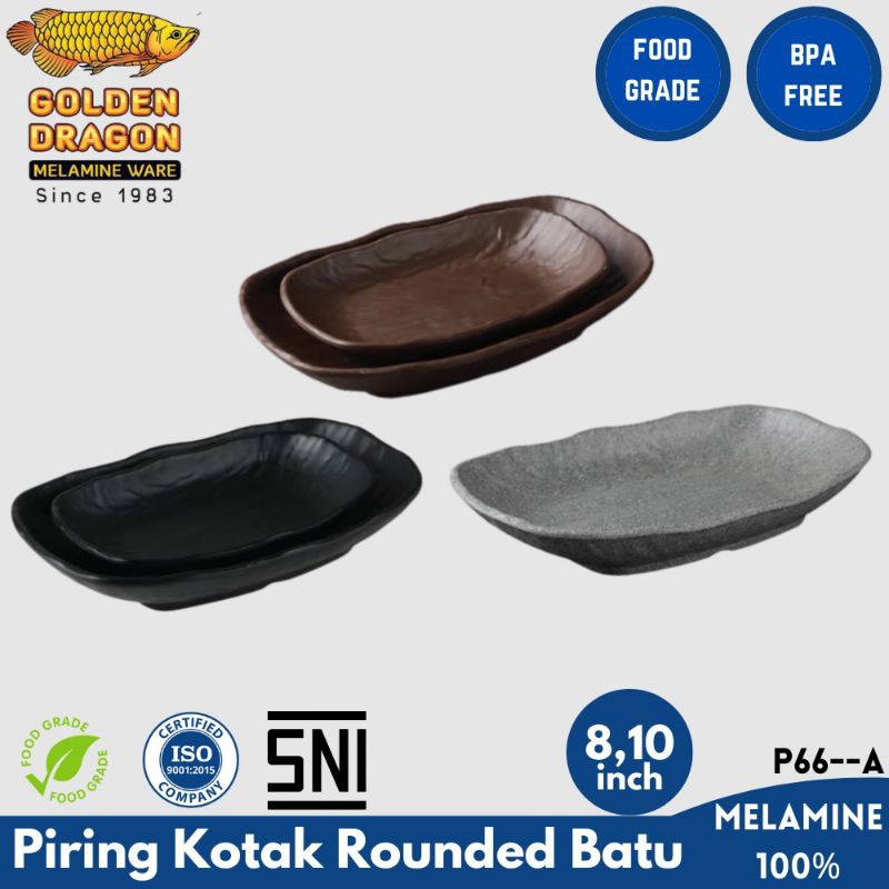 Jual piring CAFE keren piring saji model batu piring melamin GOLDEN ...
