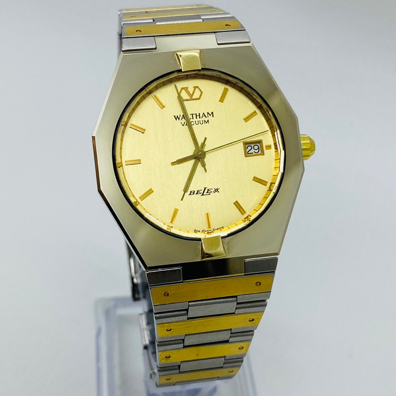 Jual Waltham Belex Swiss Made Gold Dial Two Tone | Shopee Indonesia