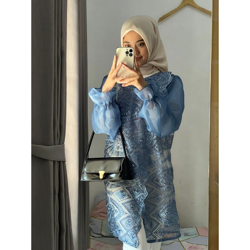 Jual Zize Outer Brukat Etnik Organza / Tunik Brukat / Baju Kondangan ...