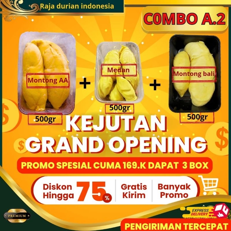 Jual RDI. cab Jak-pusat Durian Kupas/PAKET A2 Durian Montong King + Montong bali + durian kupas ...