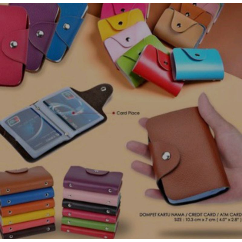 Jual Dompet Kulit Kartu Nama / ATM / ID Card Holder 24 Slot Tempat ...