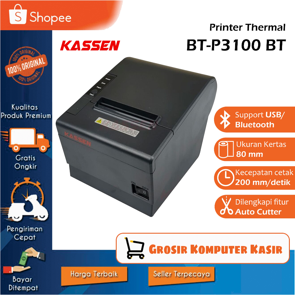 Jual Printer Kasir Thermal | Printer Kasir Struk Kassen BT-P3100 USE BT| Printer Kasir POS ...