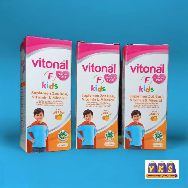 Jual VITONAL F KIDS SUPLEMEN ANAK ZAT BESI SIRUP RASA JERUK 60 ML EXP ...