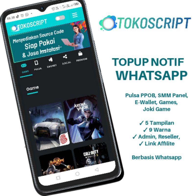 Jual SC Topup PPOB/SMM Panel, Games, Joki (Notif Whatsapp) | Shopee Indonesia
