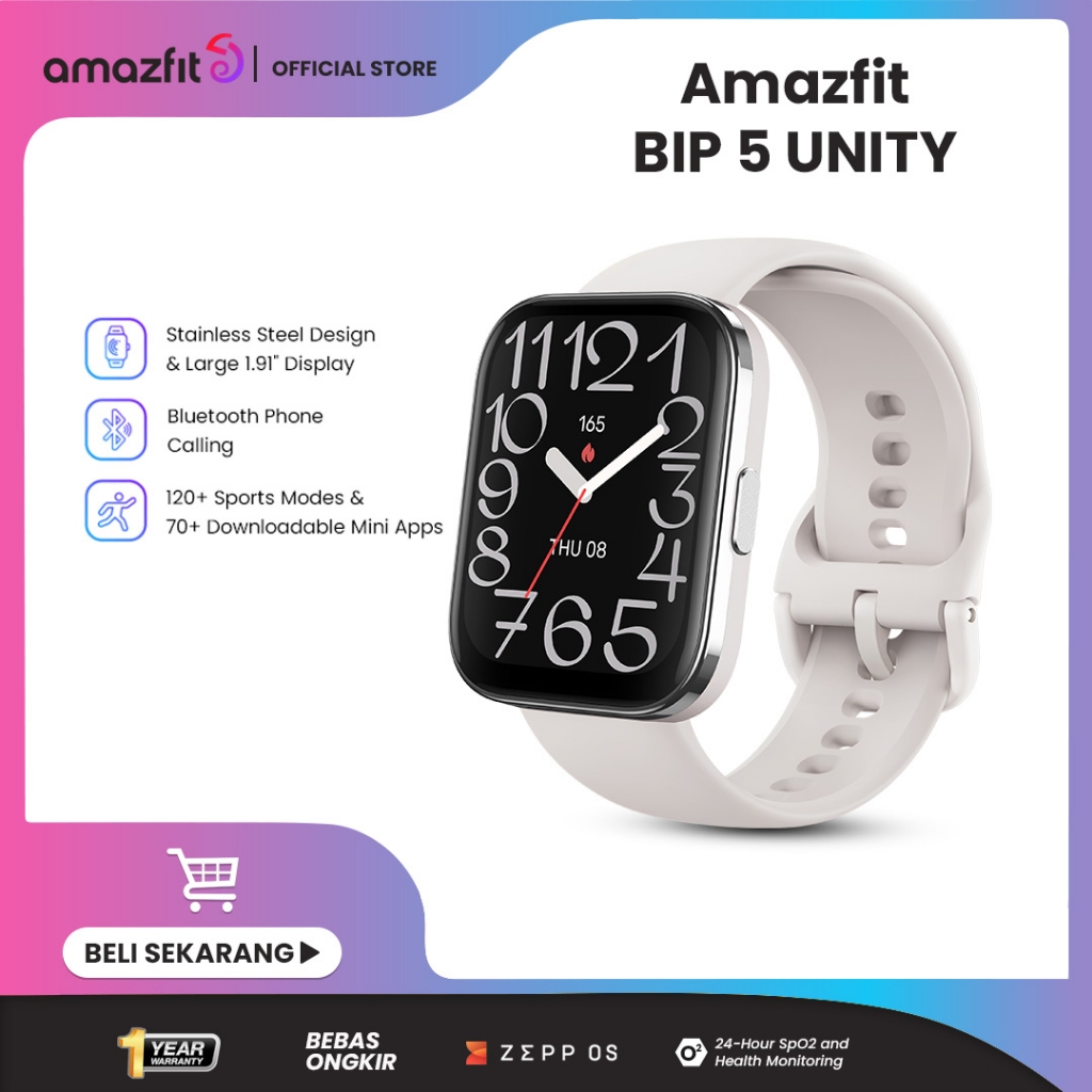 Jual Amazfit Official Bip 5 Unity 46mm Women Smartwatch | Shopee Indonesia