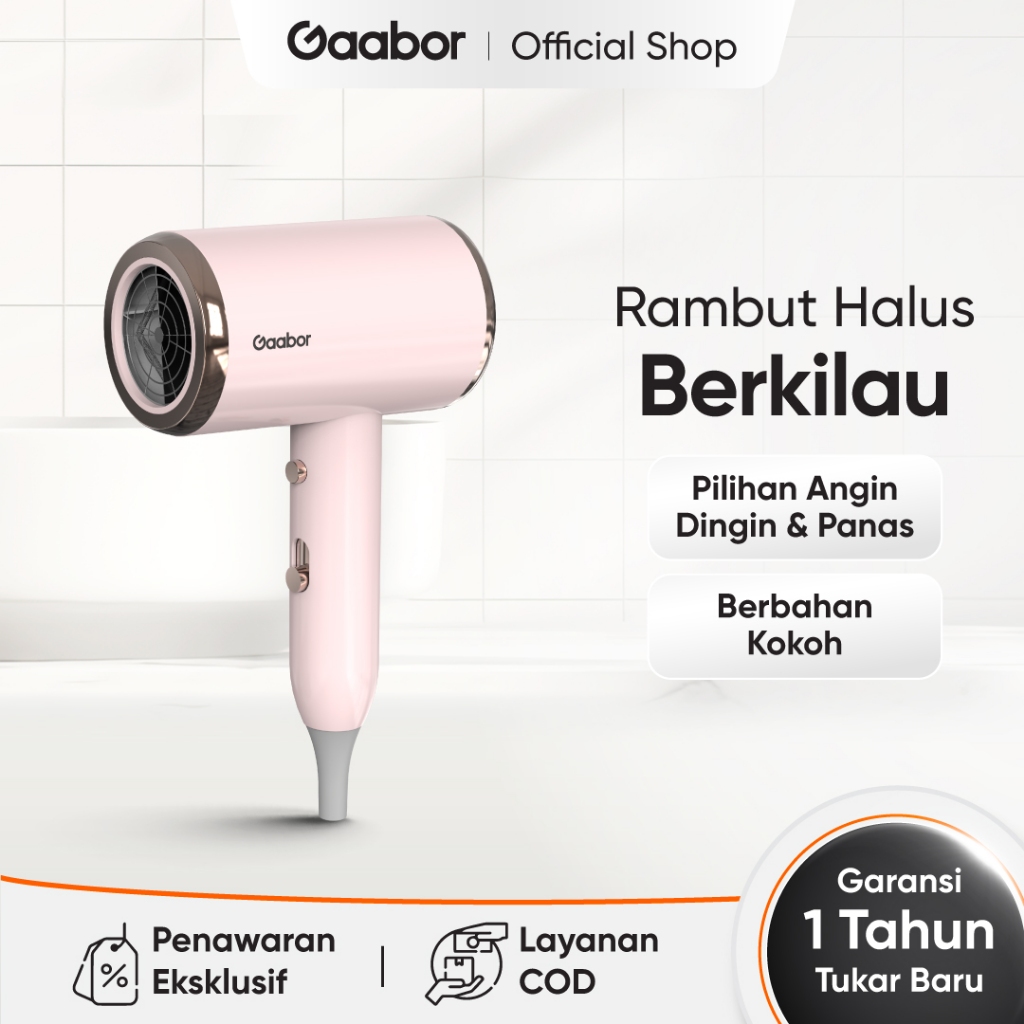 Jual Gaabor Hair Dryer Pengering Rambut Profesional Cahaya Biru Anion ...