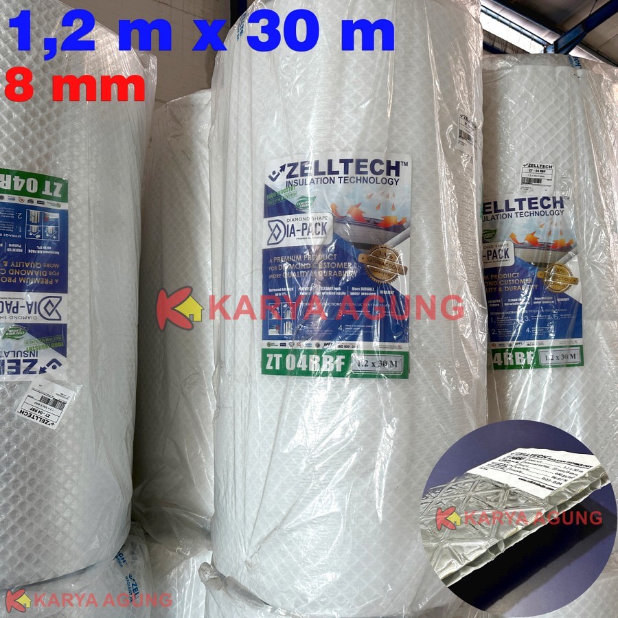Jual ZELLTECH Insulation ZT 04RBF 1.2m x 30m 8mm / Aluminium Foil Bubble Peredam Anti Panas ...