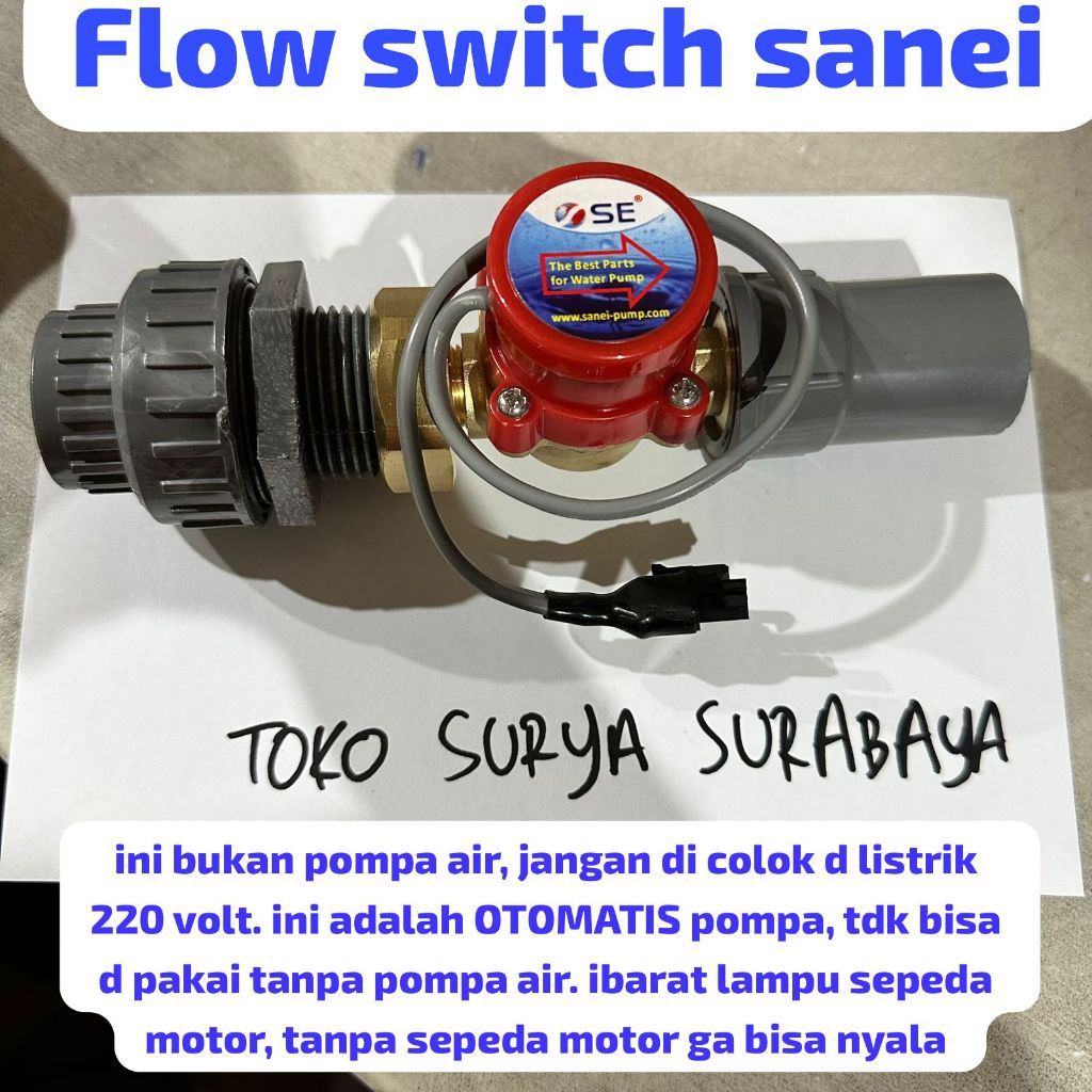 Jual Flow Switch SanEI - 1/2" 3/4" 1" - otomatis pompa dorong Flow switch 1/2"x 1/2" flow switch ...