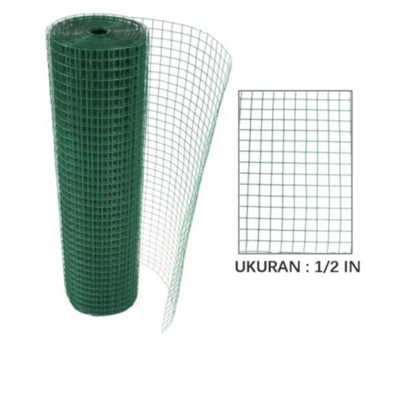 Jual Kawat Loket Hijau / Ram PVC Anti Karat 1/2 inch per Roll (10 meter ...
